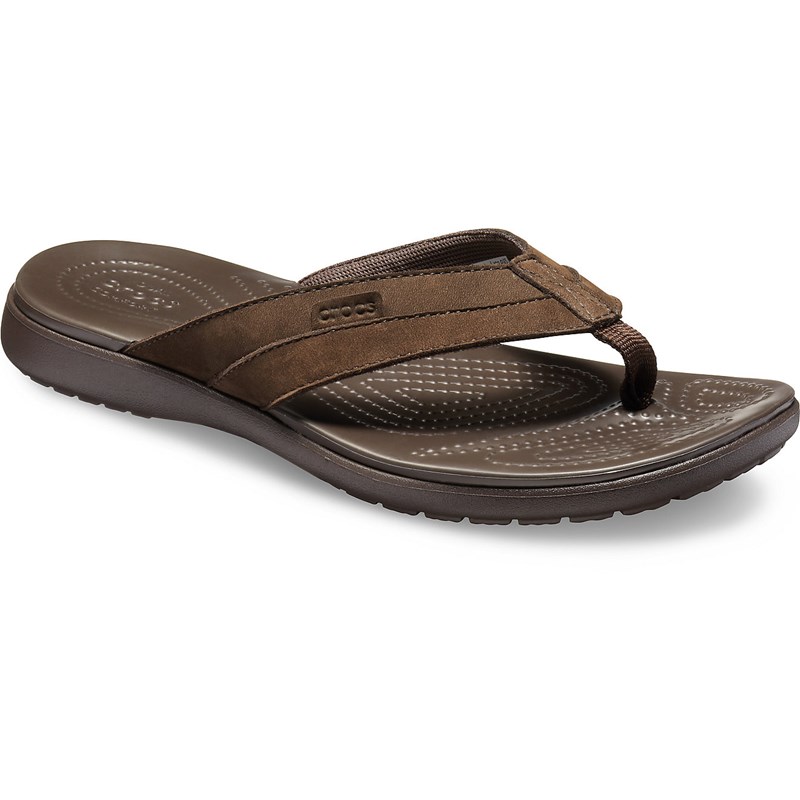 Crocs Mens Santa Cruz Leather Flip